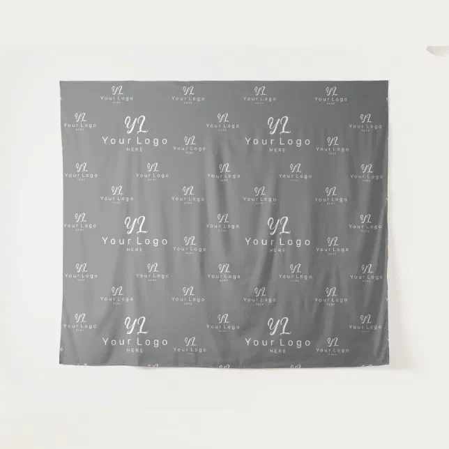 Gray Custom Business Logo Backdrop Trade show | Zazzle