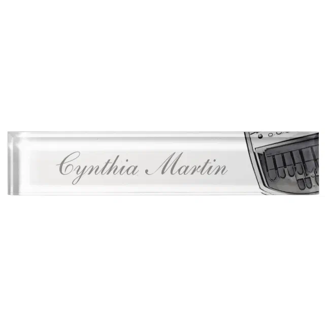 Gray custom court reporter name plate | Zazzle