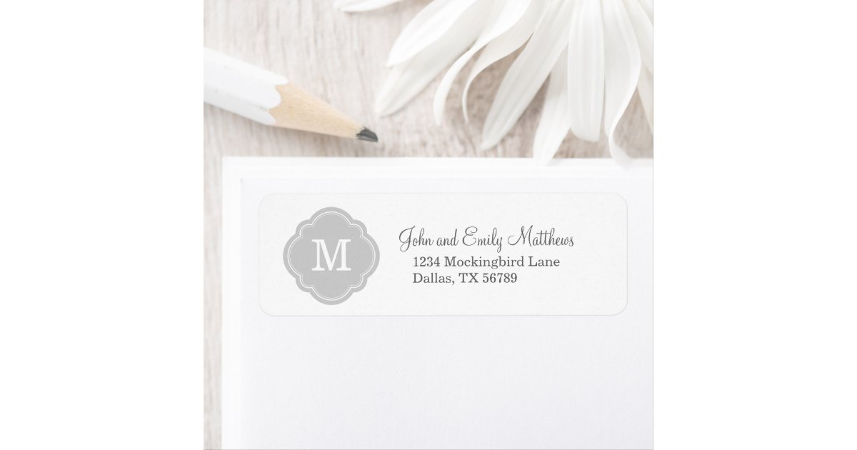 Gray Custom Personalized Monogram Label | Zazzle