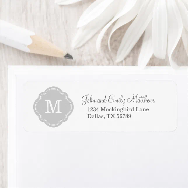 Gray Custom Personalized Monogram Label | Zazzle
