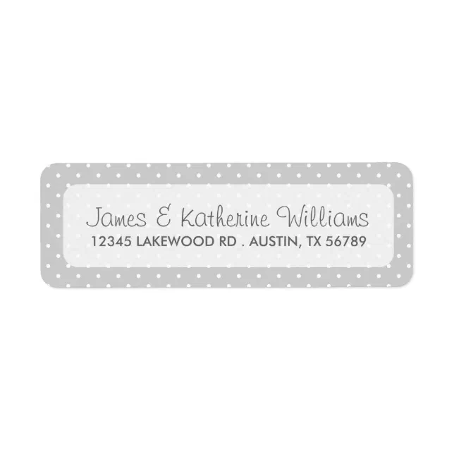 Gray Cute Polka Dots Modern Wedding Label | Zazzle