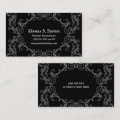 Gray Damask Calling Card Gothic Business Card | Zazzle