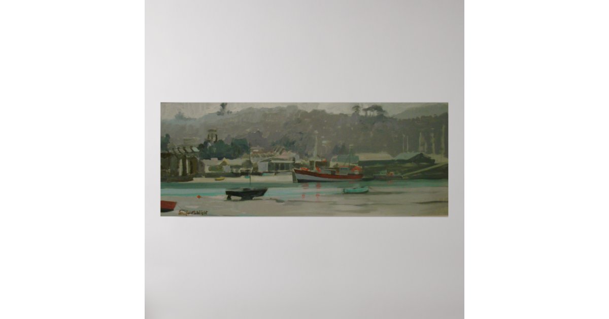 Gray Day Fisherman's Quay Poster | Zazzle