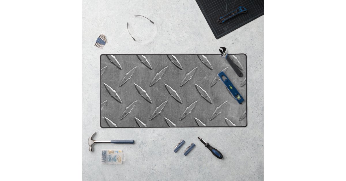 Gray Diamond Plate Desk Mat | Zazzle