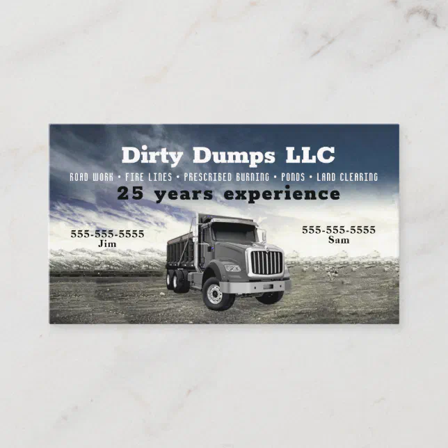 Gray Dump Truck Business Card | Zazzle