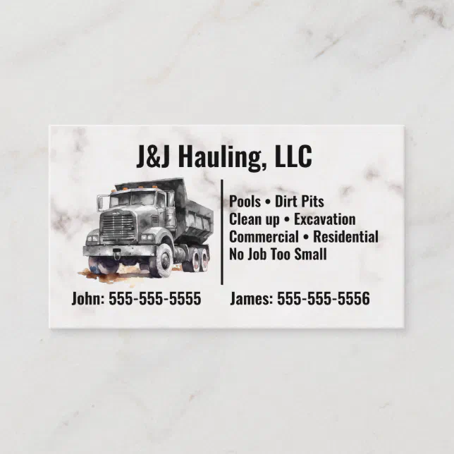 Gray Dump Truck Business Card | Zazzle