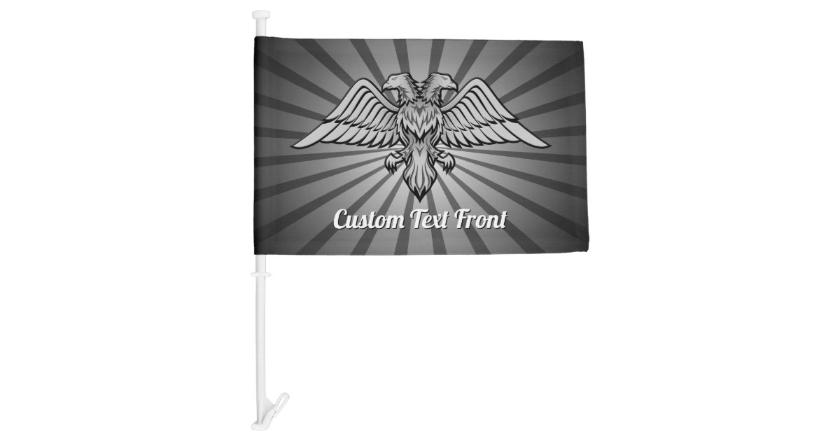 Gray Eagle with two Heads Car Flag | Zazzle
