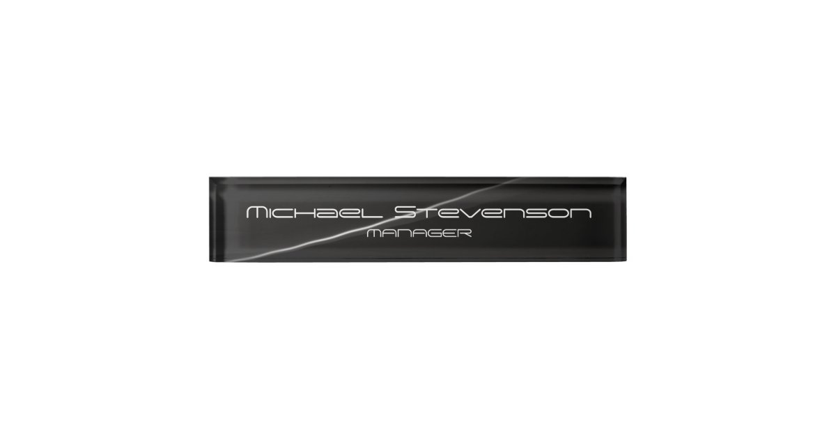 Gray Elegant Modern Desk Nameplate | Zazzle