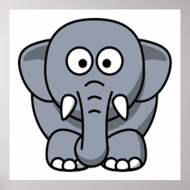 GRAY ELEPHANT POSTER | Zazzle
