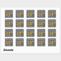 Gray, Faux Gold 38th Birthday + Custom Name Square Sticker | Zazzle