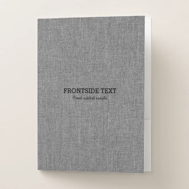 Gray faux linen texture background pocket folder | Zazzle