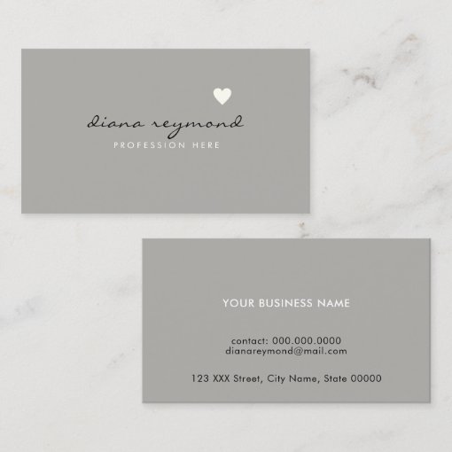 gray feminine professional women business card | Zazzle