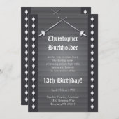 Gray Fencing Birthday Party Invitation | Zazzle