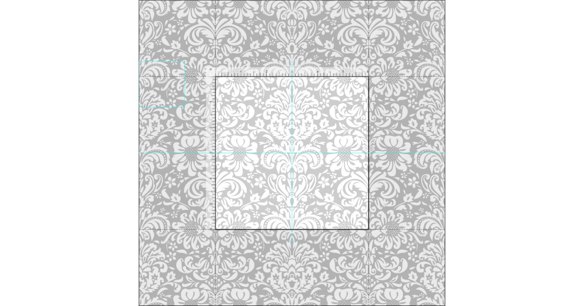 Gray Floral Damask Fabric | Zazzle