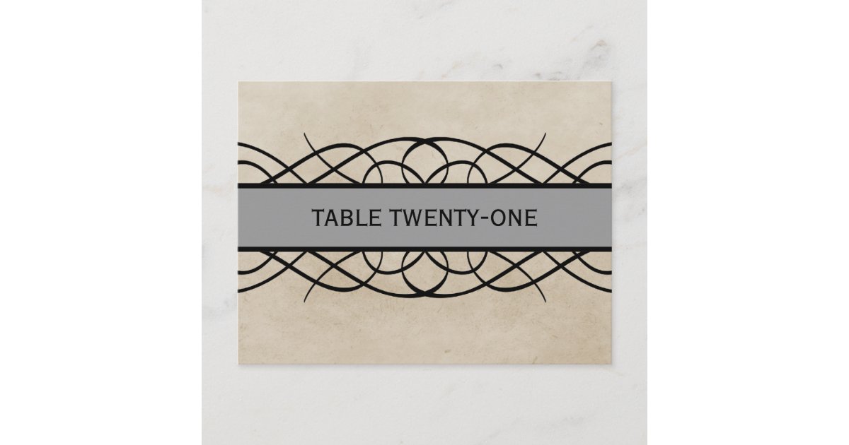 Gray Flourish Border Table Number Postcard | Zazzle