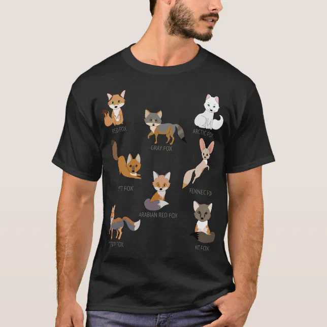 Gray Fox Kit Fox Tibetan Fox Arctic Fox Swift Fox T-Shirt | Zazzle