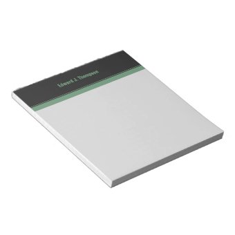 Gray Green Simple Border Notepad | Zazzle