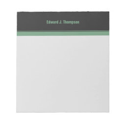 Gray Green Simple Border Notepad | Zazzle