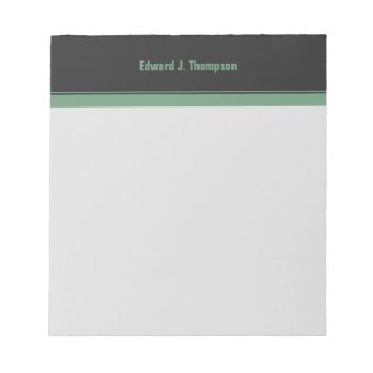Gray Green Simple Border Notepad | Zazzle