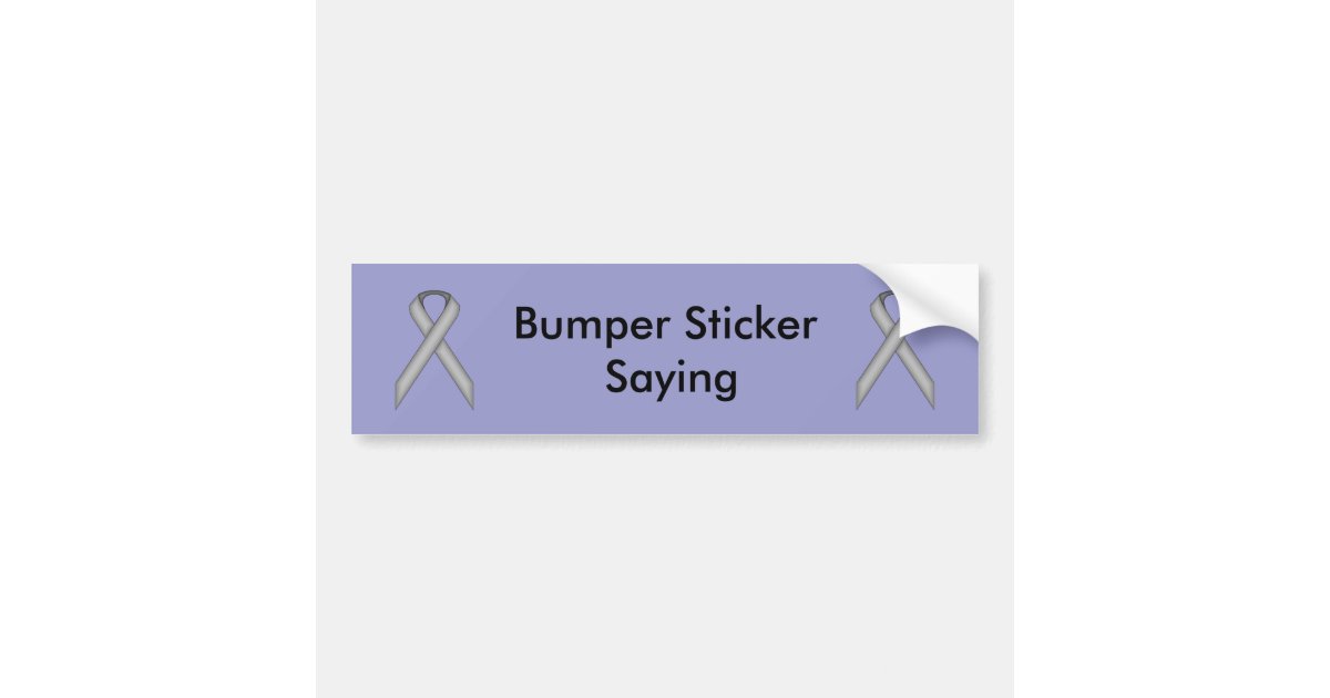 Gray / Grey Standard Ribbon Bumper Sticker | Zazzle