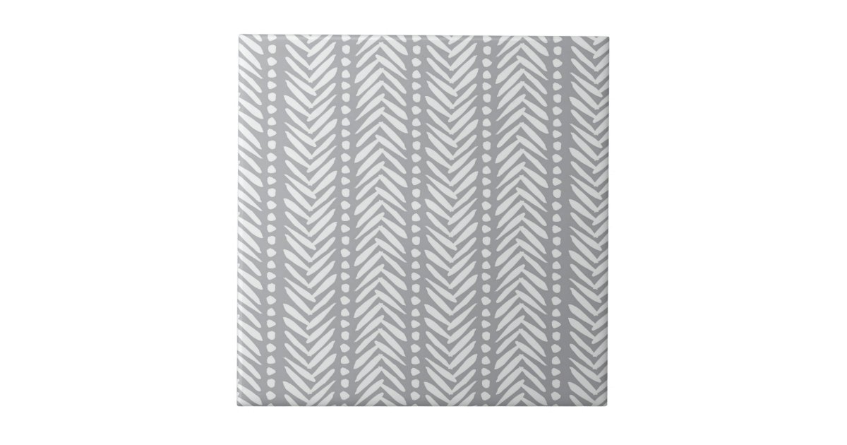 Gray Hand Drawn Chevron Pattern Ceramic Tile | Zazzle