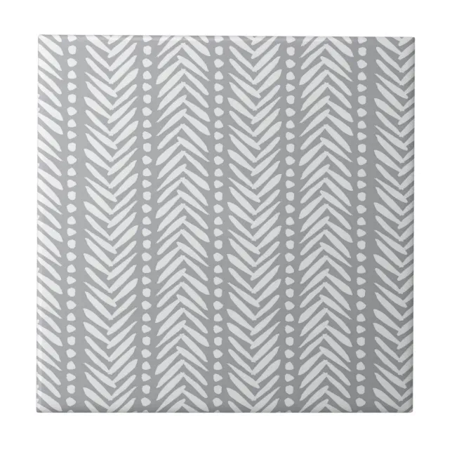 Gray Hand Drawn Chevron Pattern Ceramic Tile | Zazzle
