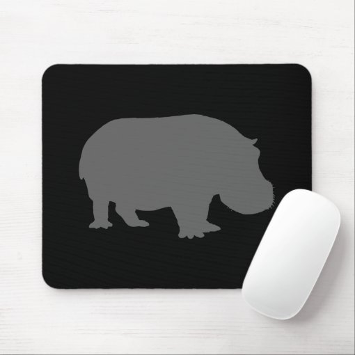 Gray Hippo Silhouette Mouse Pad | Zazzle