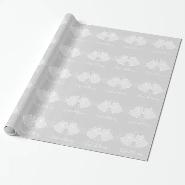 Gray Holiday Bells and Swirls Wrapping Paper | Zazzle
