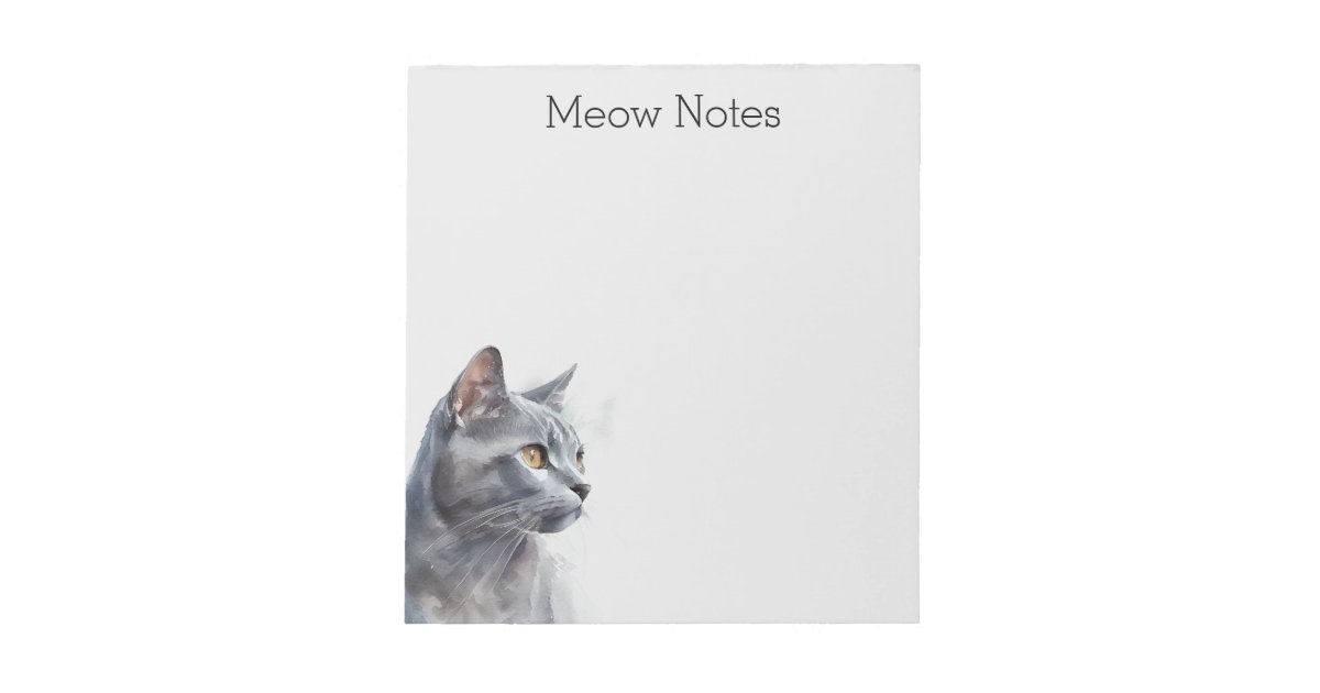 Gray Kitty Cat Notepad | Zazzle