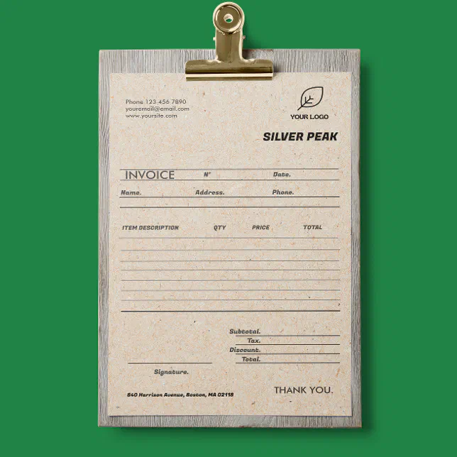 Gray Kraft Business Invoice Form Quotation | Zazzle