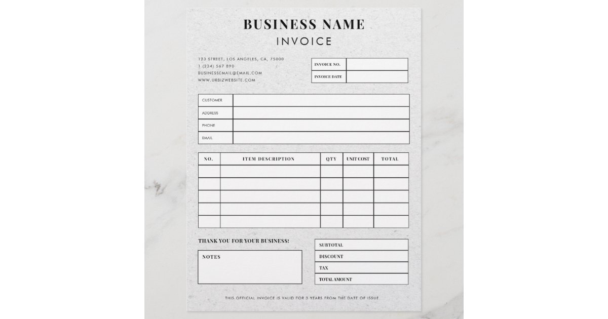 Gray Kraft Earthy Custom Business Invoice Receipt Letterhead | Zazzle