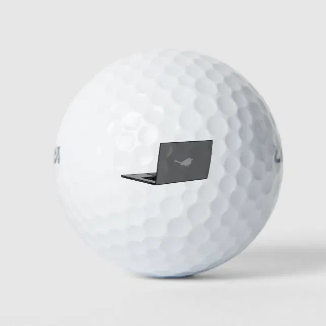 Gray Laptop with Bird Logo Cartoon Golf Balls | Zazzle