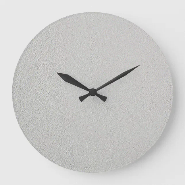 Gray Leather Texture Large Round Wall Clock | Zazzle