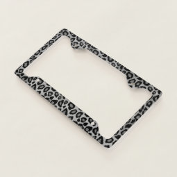 Gray Leopard Animal Print License Plate Frame | Zazzle