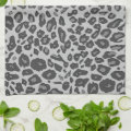 Gray leopard print towel | Zazzle