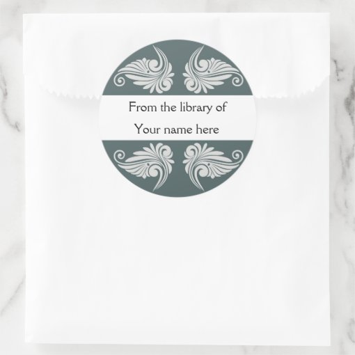 Gray Library Bookplate | Zazzle