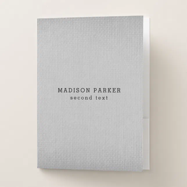 Gray Linen Texture Pocket Folder | Zazzle