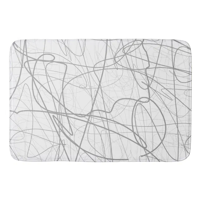 Gray lines Large Bath Mat | Zazzle