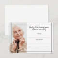 Gray Lines Photo Funeral Attendance Enclosure Card | Zazzle