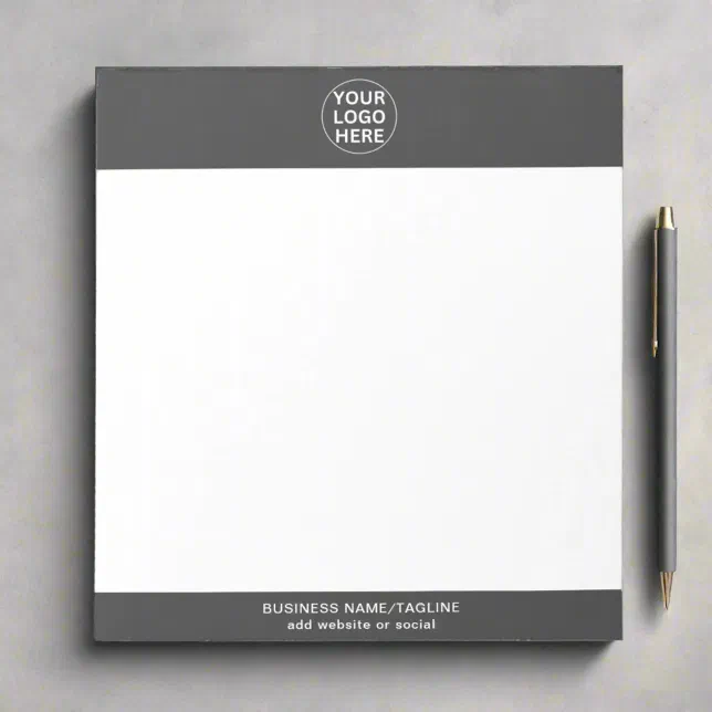 Gray Logo l Professional Business Corporate Notepad | Zazzle
