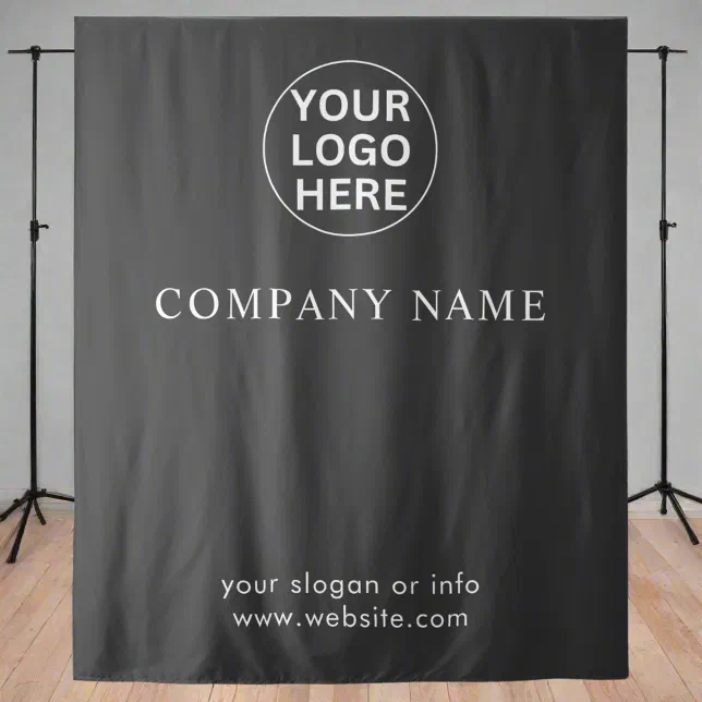 Gray Logo l Professional Corporate Events Backdrop | Zazzle