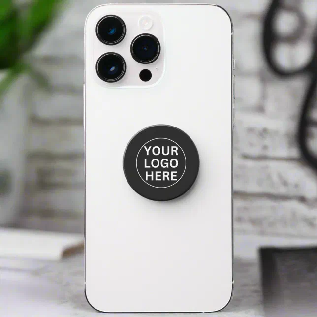 Gray Logo l Professional Promotional Business PopSocket | Zazzle