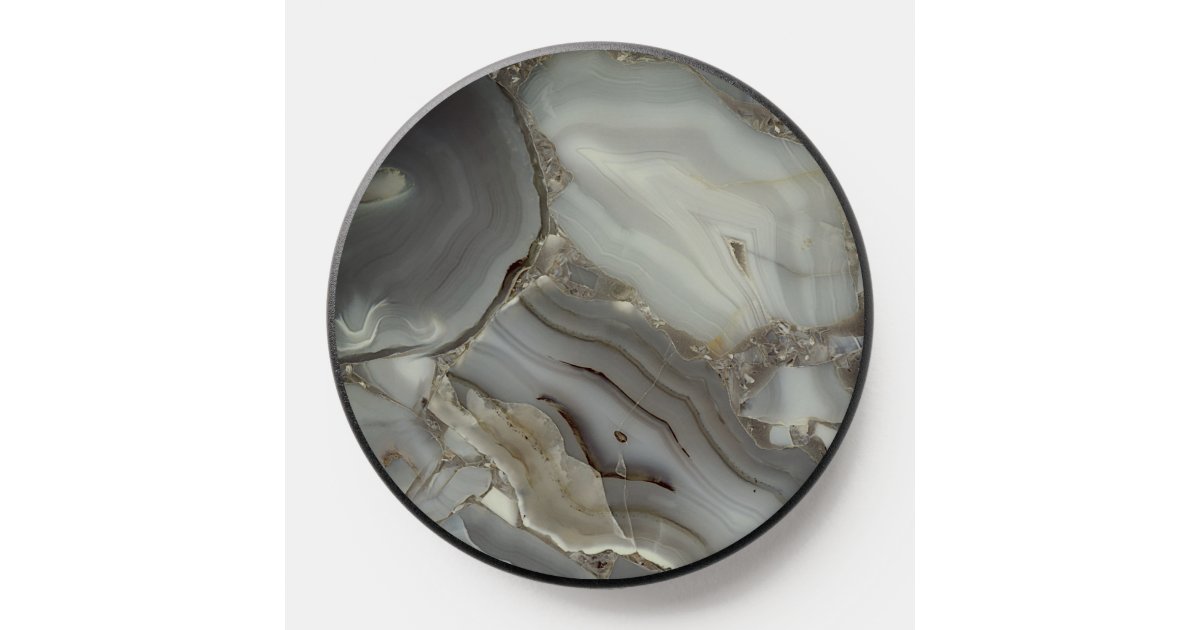 Gray Marble with Gold Vein PopSocket | Zazzle