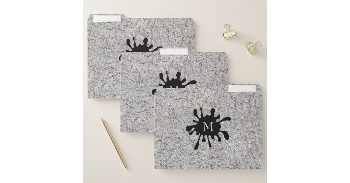 Gray Marbled File Folder | Zazzle