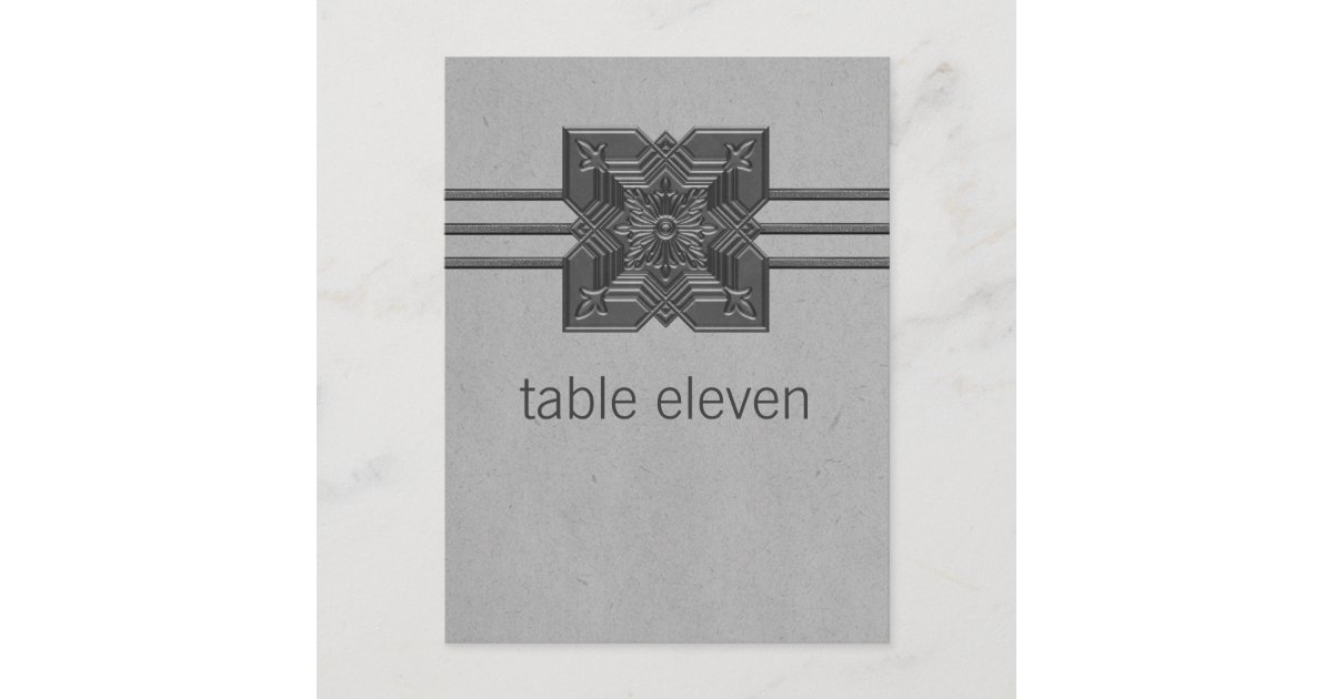 Gray Medallion Border Table Postcard | Zazzle
