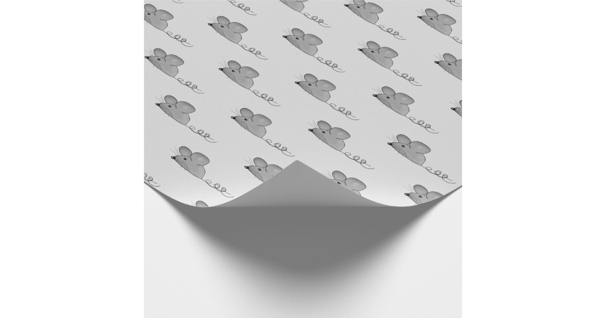 gray mice on light gray wrapping paper | Zazzle