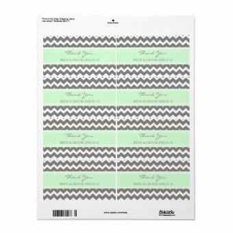 Gray Mint Chevron Wedding Labels | Zazzle