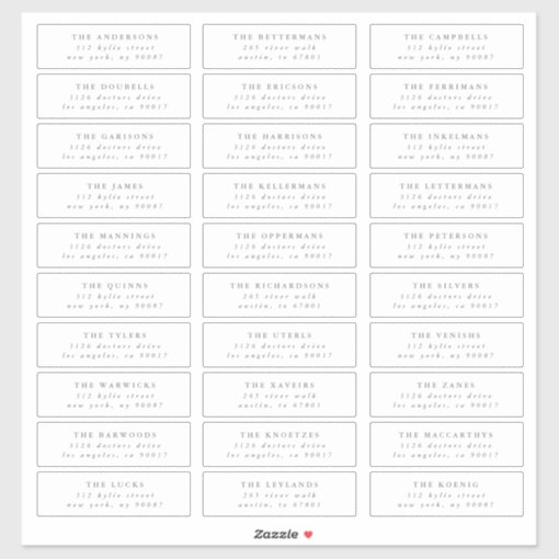 Gray modern individual wedding address labels | Zazzle