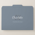 Gray monogram initials name script file folder | Zazzle