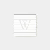 Gray Monogram Lined Post-it Notes | Zazzle